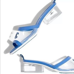 CHANEL | Shoes | Chanel Cruise 29 Transparentblue Cc Slides | Poshmark